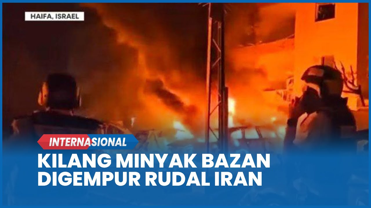 Kilang Minyak Bazan Israel Hancur Digempur Rudal Iran di Haifa - YouTube
