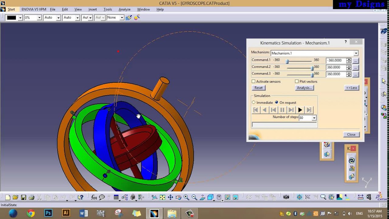 GYROSCOPE SIMULATION IN CATIA - YouTube