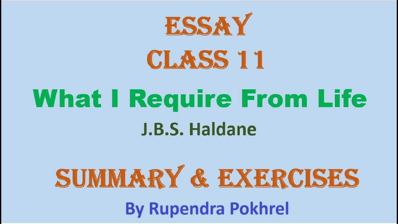 What I Require From Life - YouTube