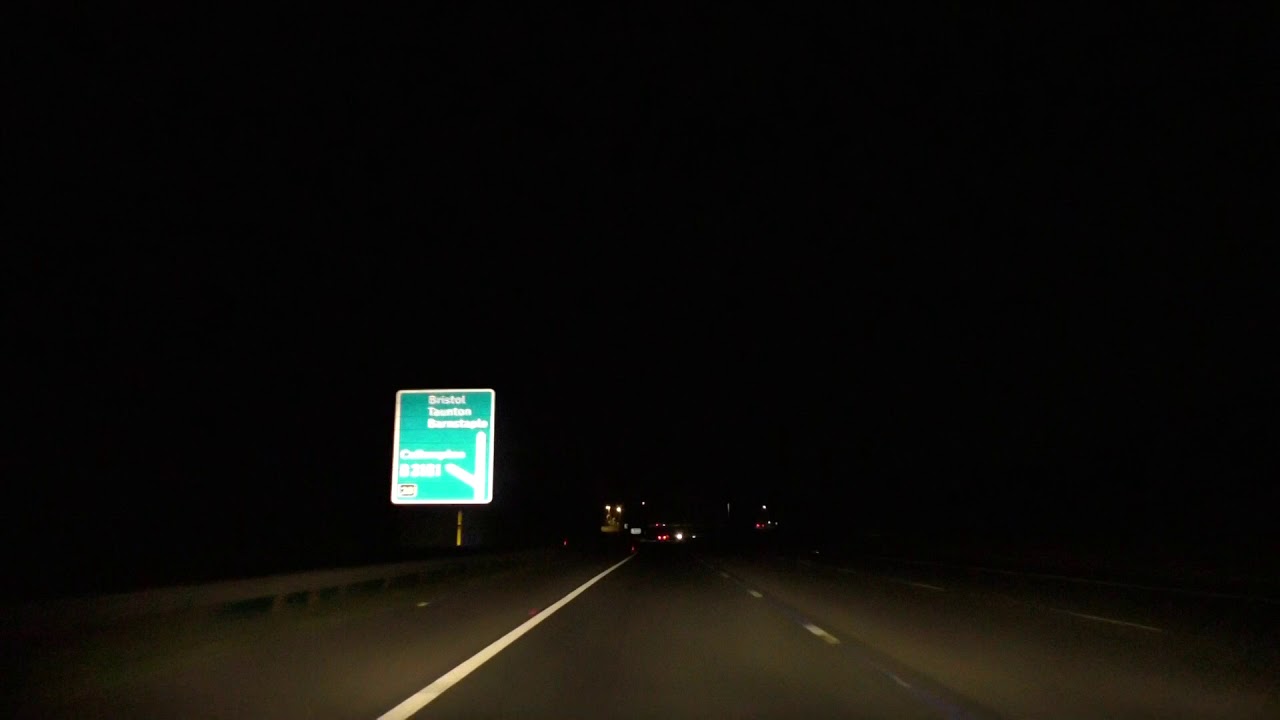 Night Drive M5 Motorway From J31 A30 A38 Exminster Devon To J7 A44 ...