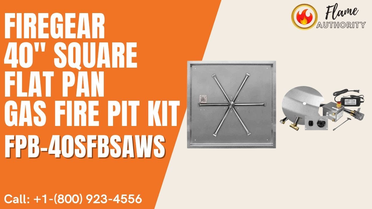 Firegear 40" Square Flat Pan Gas Fire Pit Kit FPB-40SFBSAWS - YouTube