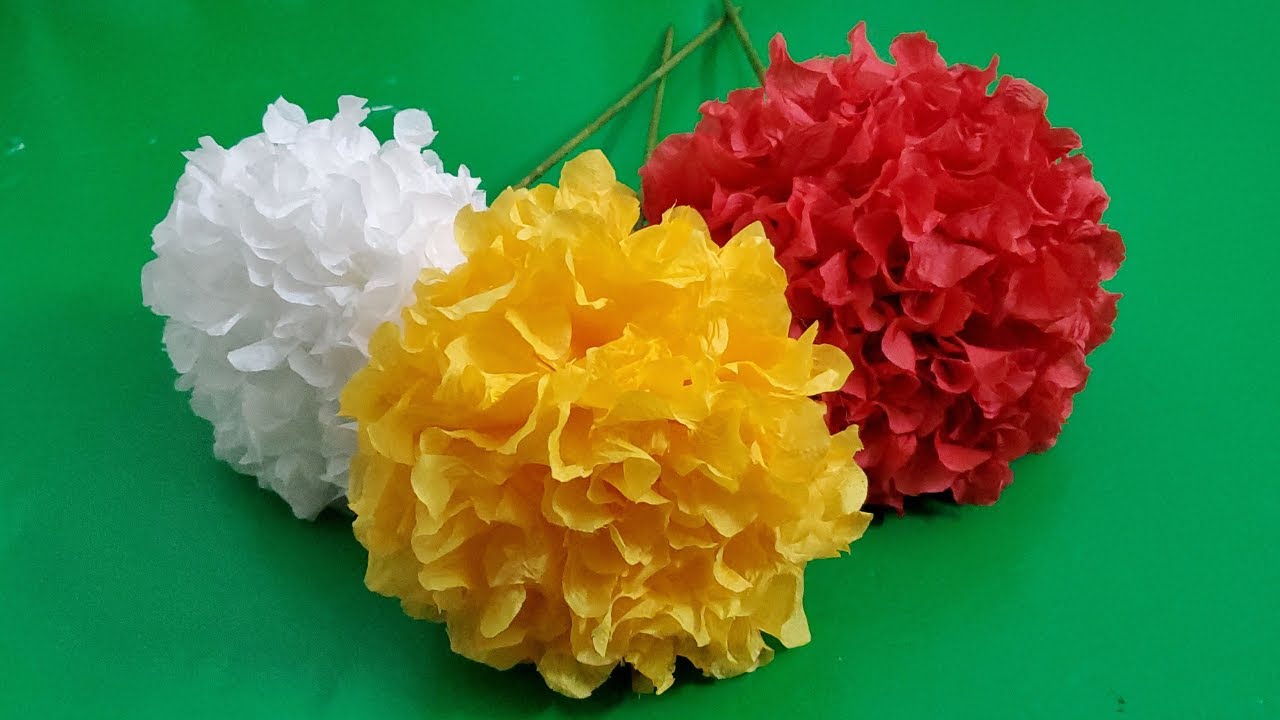 Tissue Paper Flowers | DIY Handmade Tissue Paper Flowers - YouTube