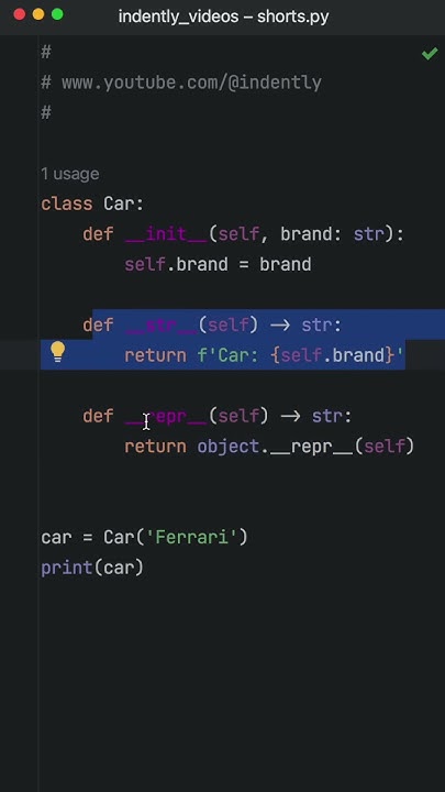 __str__ vs __ repr__ in Just 60 Seconds - YouTube