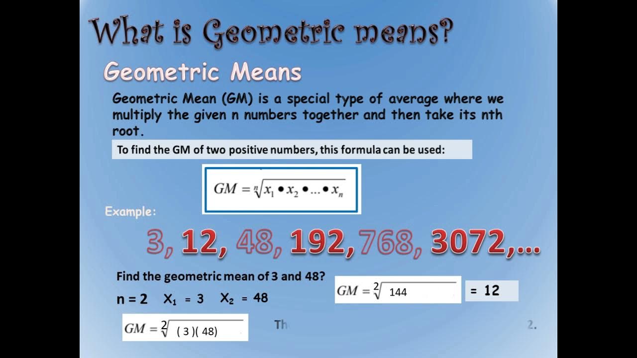 GEOMETRIC MEANS - YouTube