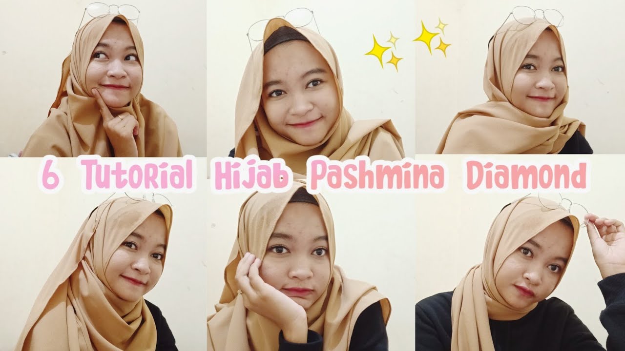 6 TUTORIAL HIJAB PASHMINA DIAMOND - YouTube