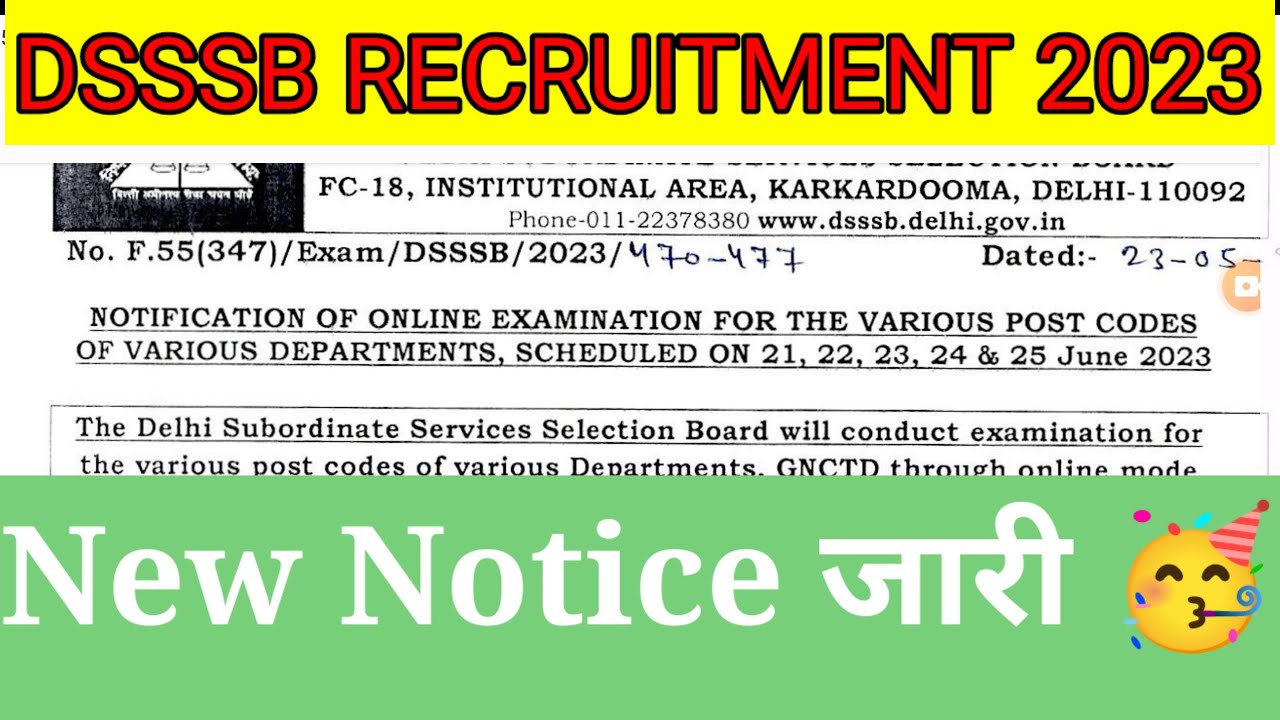DSSSB recruitment 2023। खुशखबरी सभी टीचर्स के लिये Complete information ...