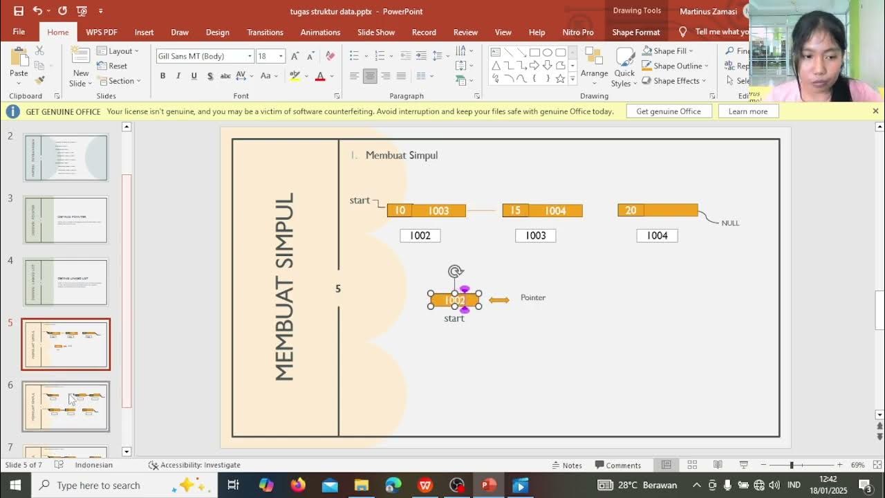 Tugas Struktur Data tentang pointer, linked list, menambah simpul, dan menghpus simpul - YouTube