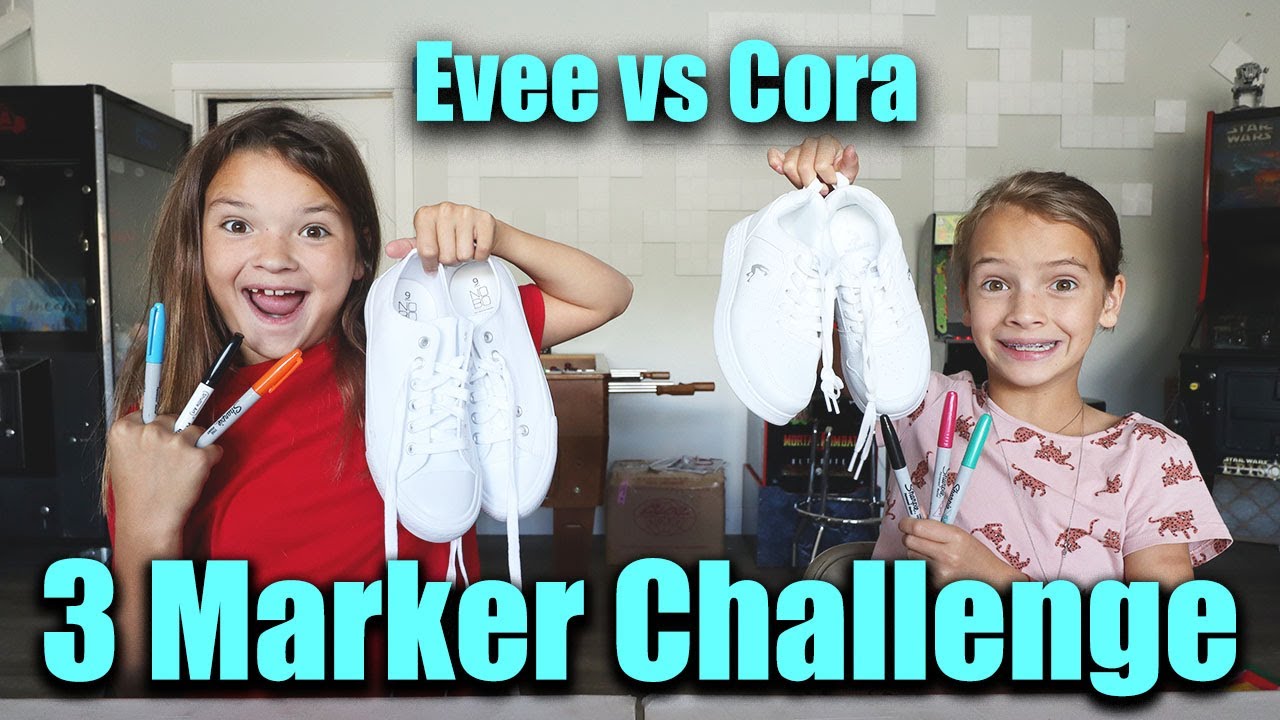 3 Marker Shoe Challenge!! DIY Fun Shoes!! - YouTube