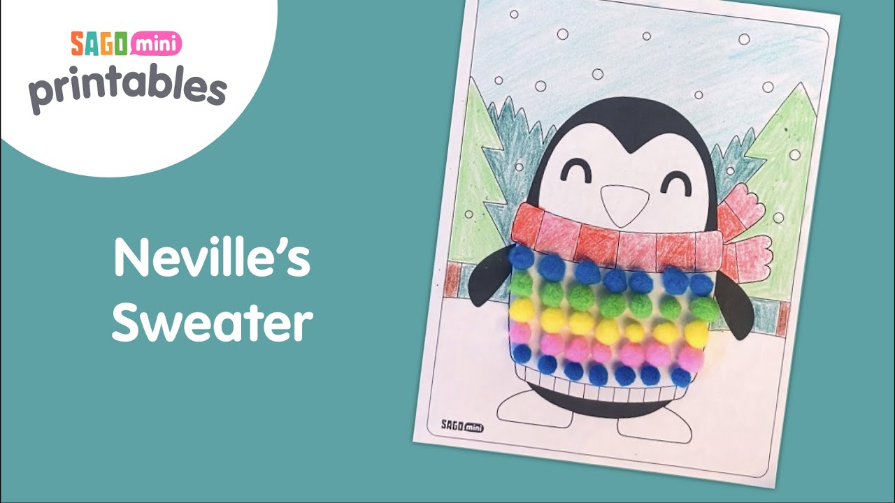 DIY Pom-Pom Sweater Craft | Sago Mini Printables - YouTube