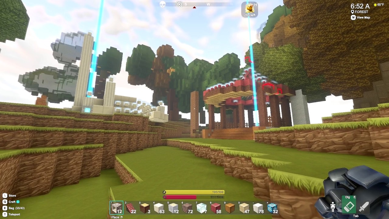Creativerse trying the blueprints and exploring the new world - YouTube