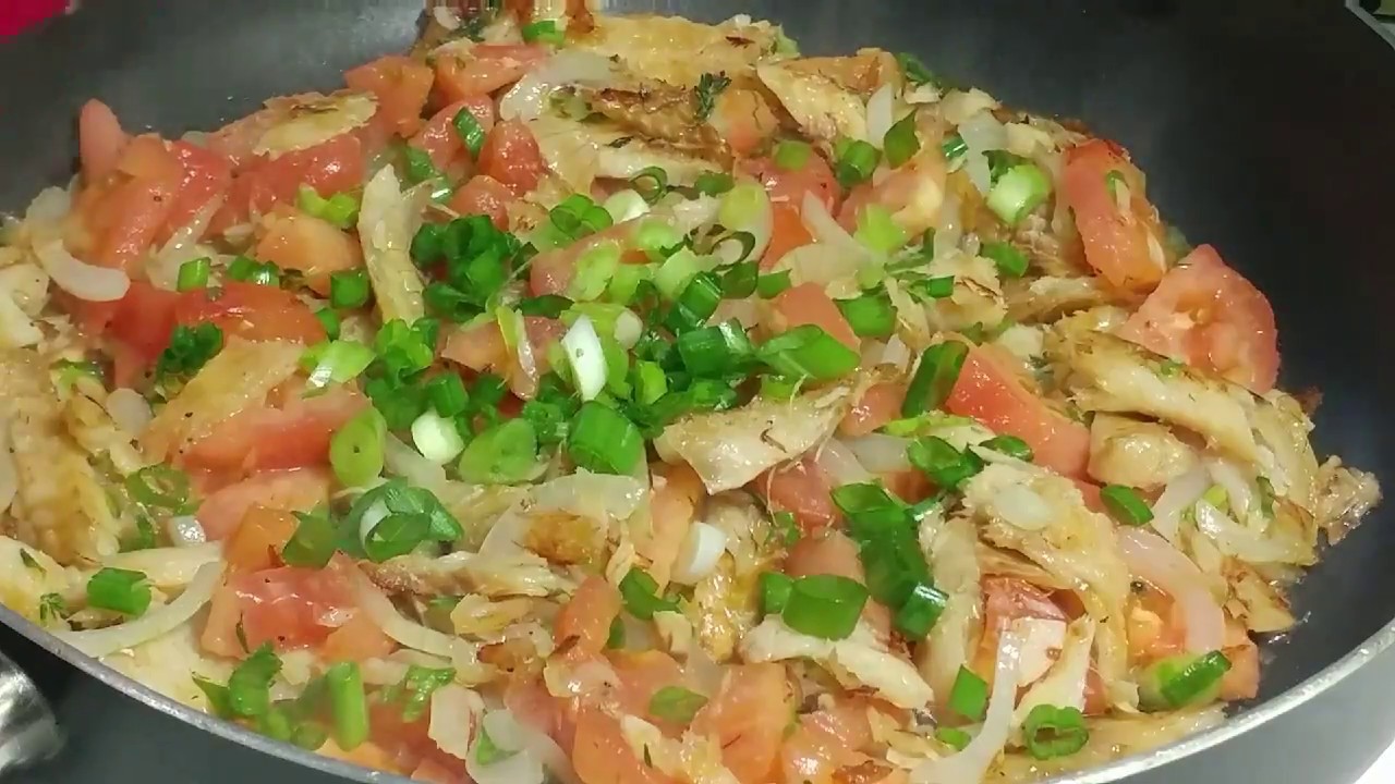 Delicious SALTFISH And TOFU RUNDOWN for Dinner - YouTube