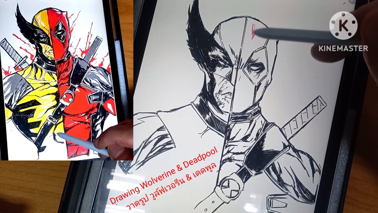 Drawing Wolverine & Dea Pool / X-men / Marvel วาดรูป วูล์ฟเวอรีน & เด ...