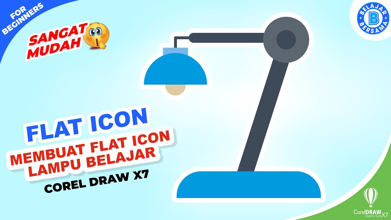 MEMBUAT FLAT ICON LAMPU BELAJAR DI COREL DRAW | FLAT ICON - YouTube