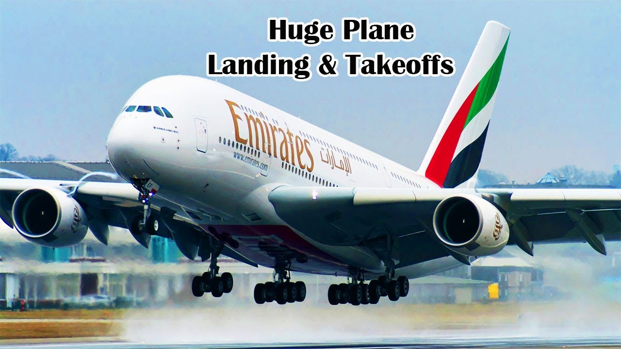 Huge Plane Landing and Takeoffs | Airbus A380 Takeoff and Landing ...