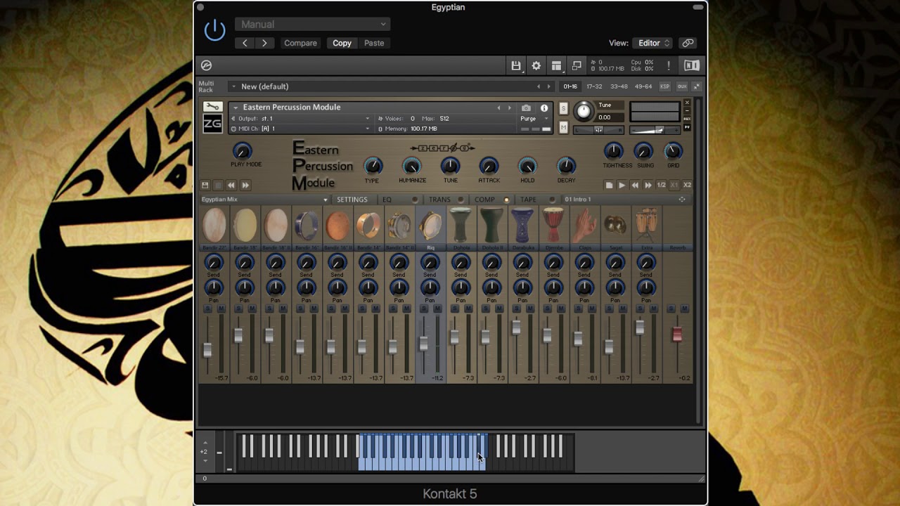 Eastern Percussion Module Articulations - Egyptian Mix - YouTube