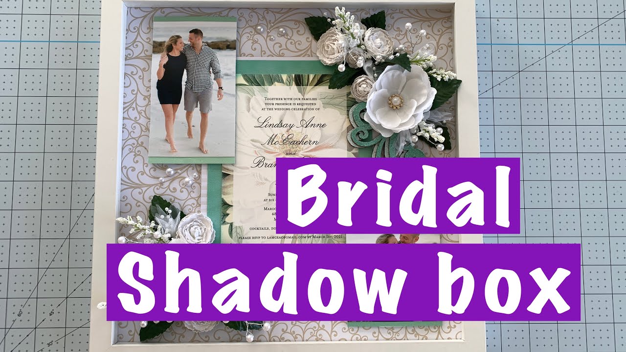 DIY this wedding shadow box with photos and invitation - YouTube