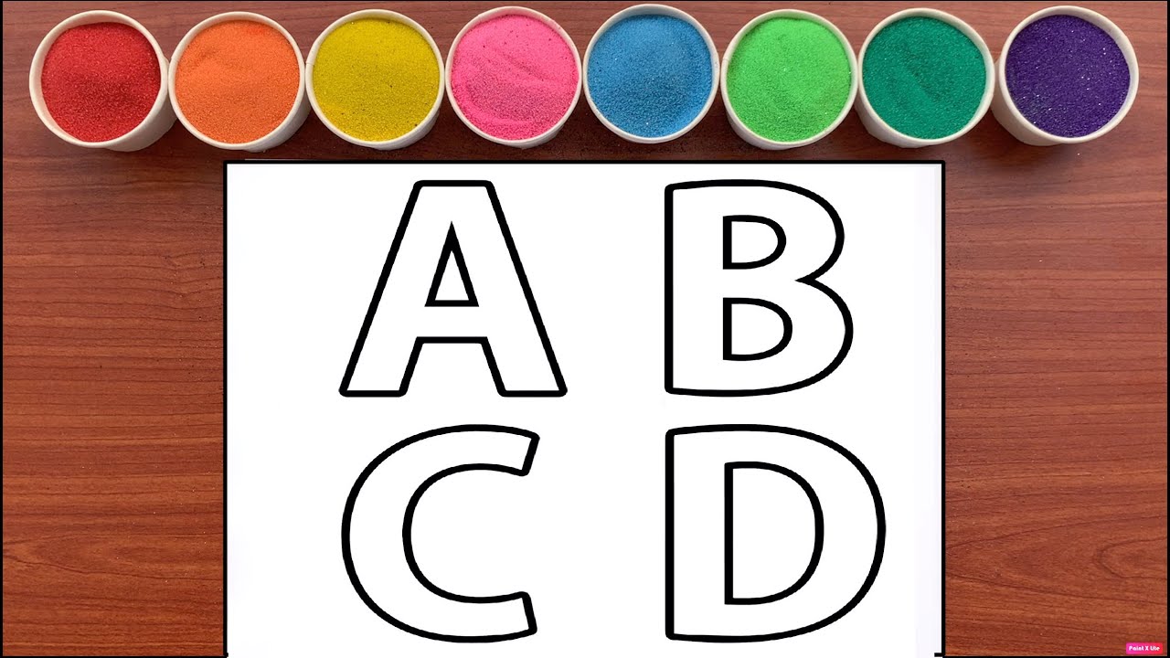 Tô Màu Tranh Cát BẢNG CHỮ CÁI ABCD - Colored Sand Painting ABCD ...