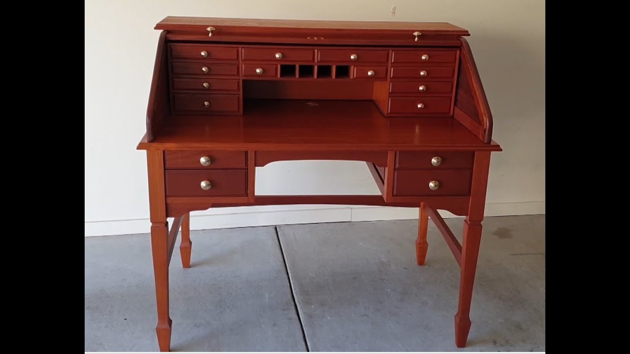 Roll Top Cedar Writing Desk Part 1 - YouTube