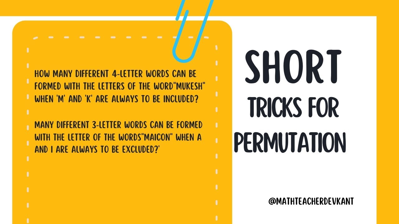 Permutation Short Tricks For Important Question In Final #education # ...