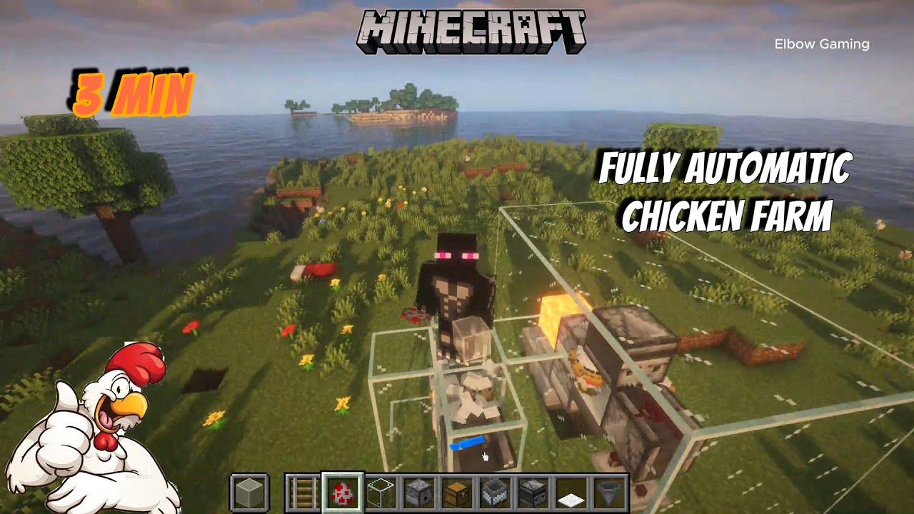Easy Automatic Chicken Farm in Minecraft - YouTube