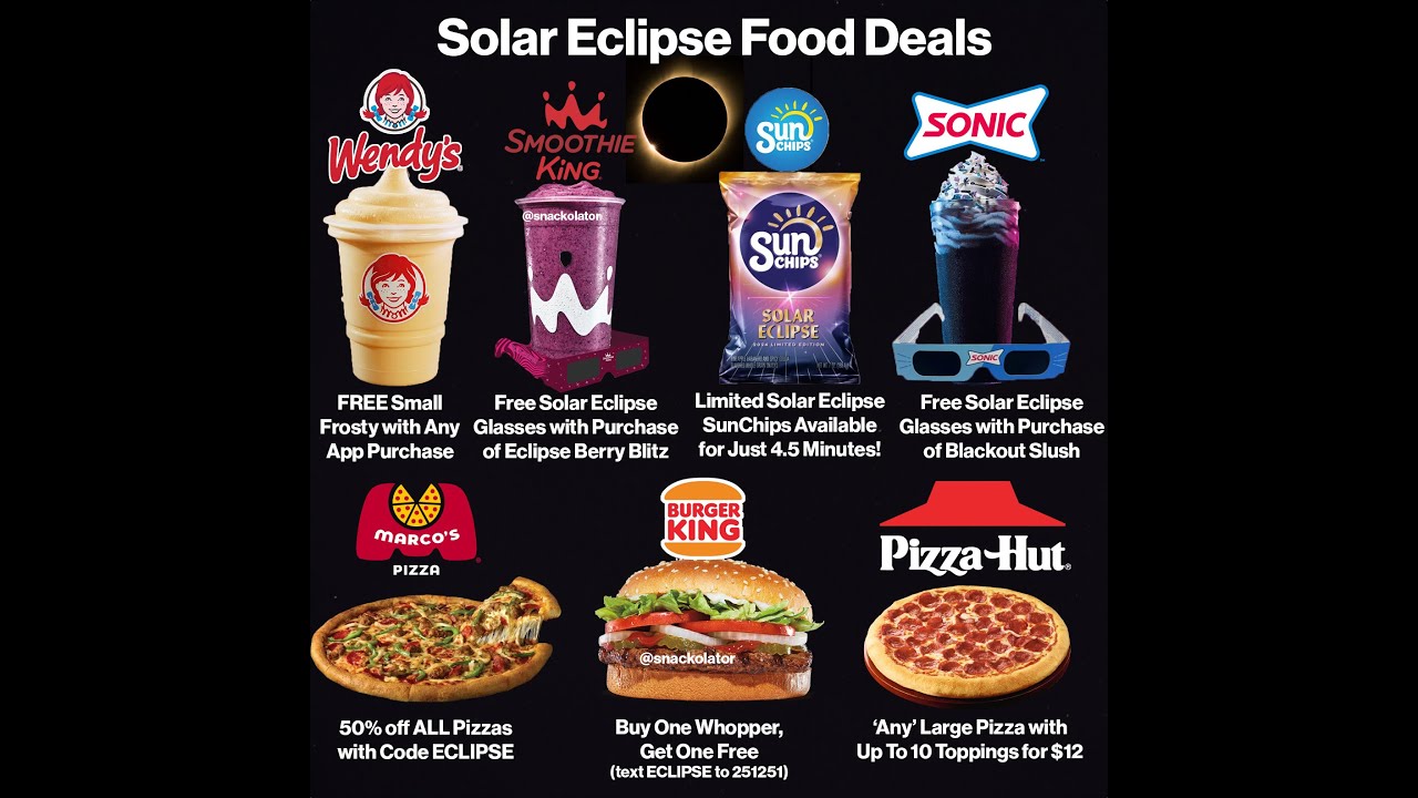 Some Great Solar Eclipse Fast Food Deals For April 8th - YouTube