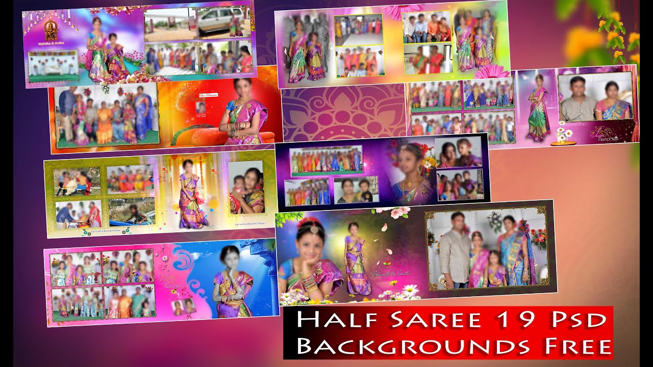 #12x36 Half Saree | Album Backgrounds | PSD | Album Designs | Psd ...