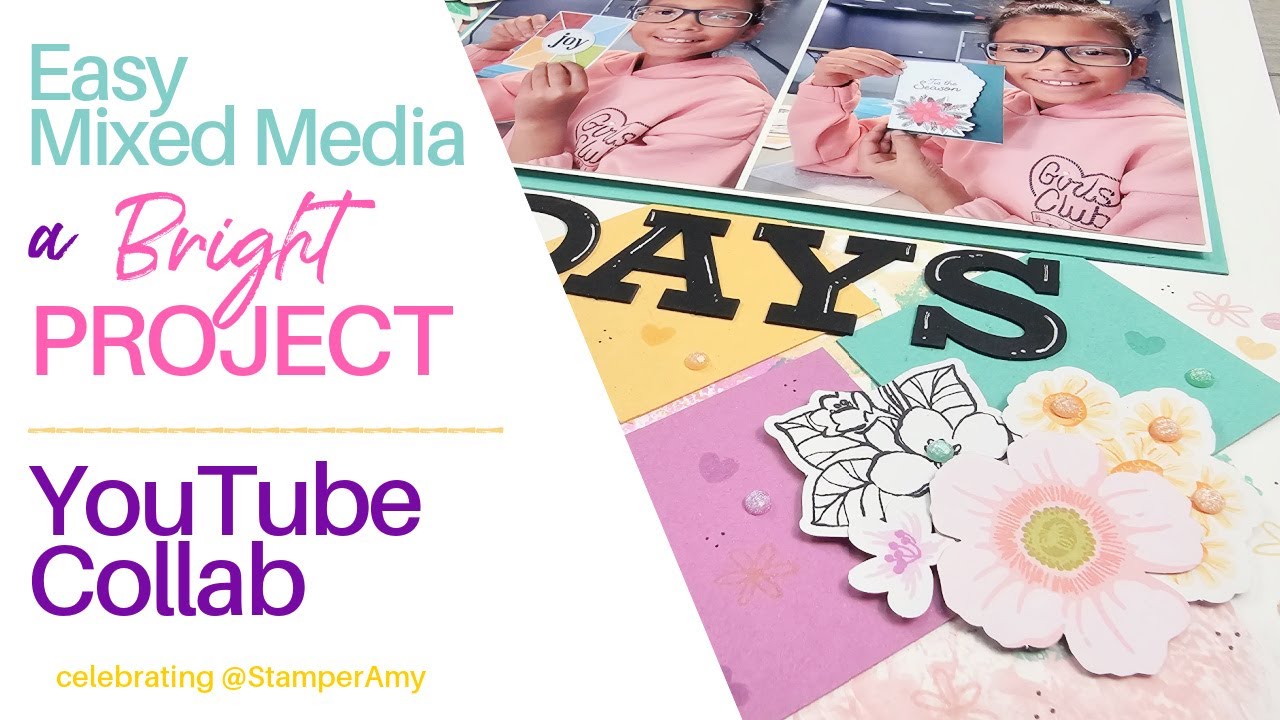 Simple Mixed Media Layout | Stampin' Up! In Colors | YouTube Collab ...