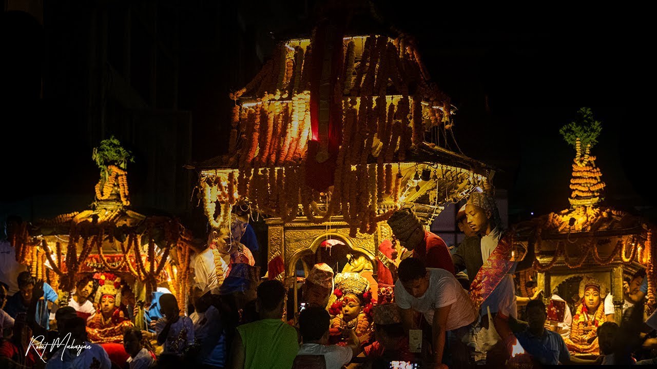Indra Jatra Rath Yatra || Kumari, Ganesh & Bhairab || 2nd Day || Yenha ...