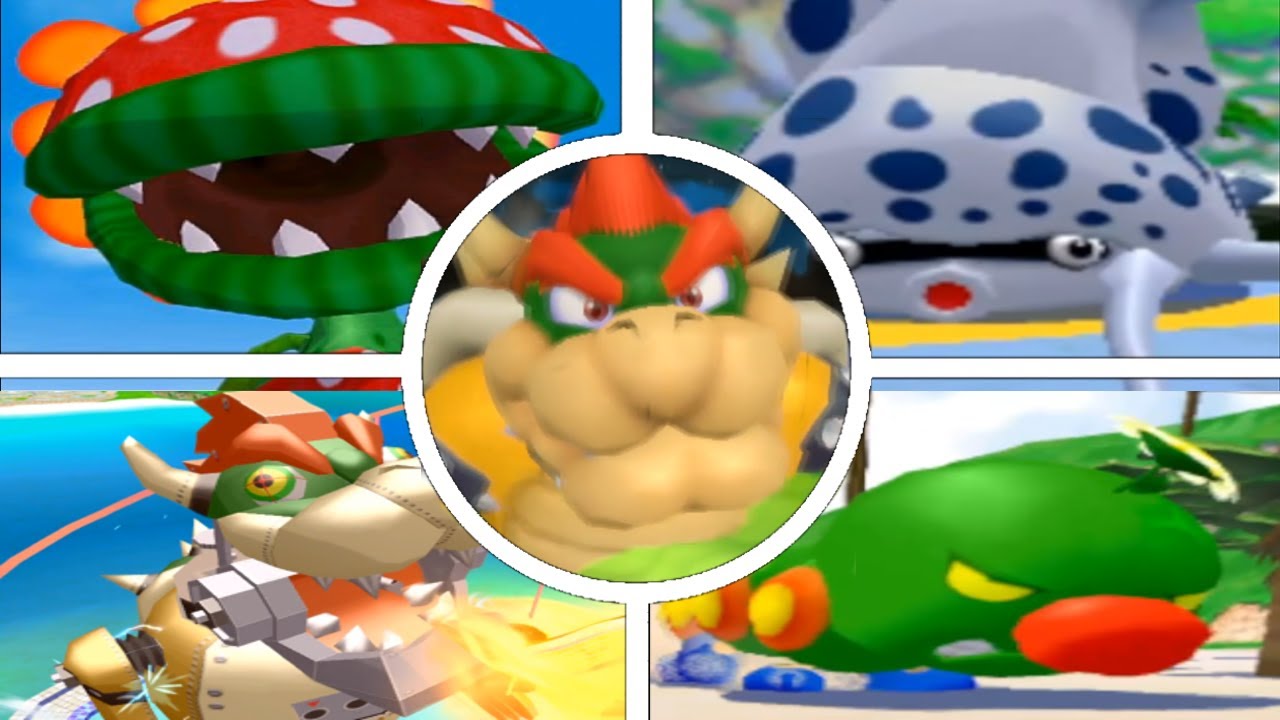 Super Mario Sunshine - All Bosses + Cutscenes (No Damage) - YouTube