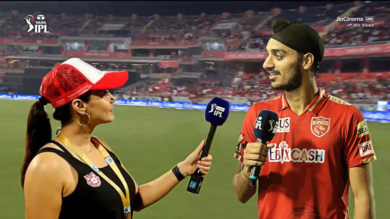 Preity Zinta interviewing Arshdeep Singh after taking four wickets ...