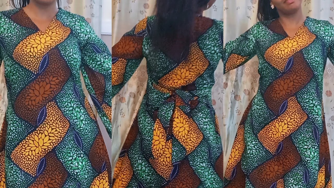 How to draft , cut and sew a trendy A line dress with ropes to tie at ...
