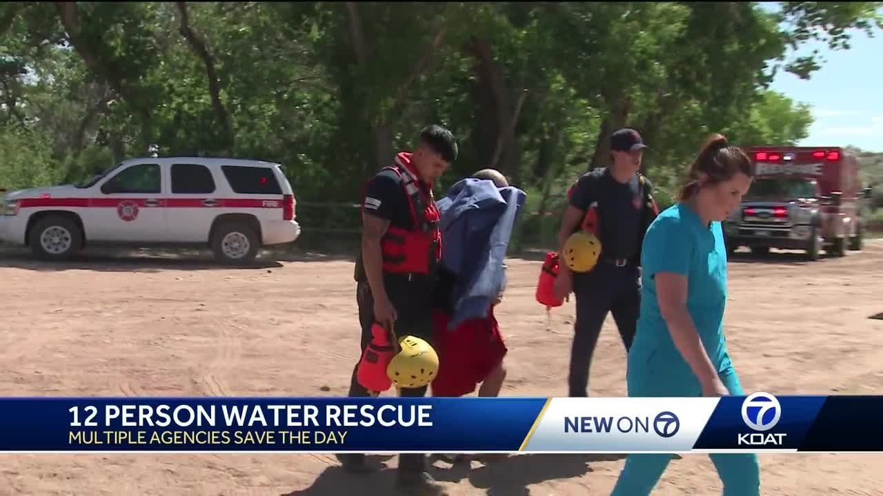 12 people find themselves in need of water rescue - YouTube
