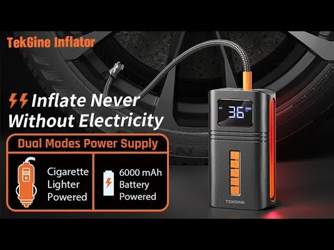 TekGine Inflator: 2 Power Supply Modes & 1-Min Inflation - YouTube