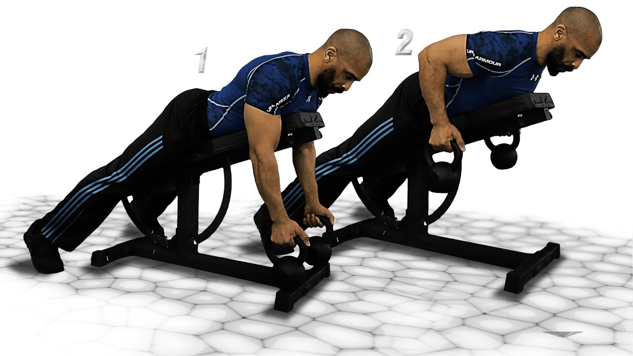 Back Row 1 Kettlebell Incline Bench - YouTube