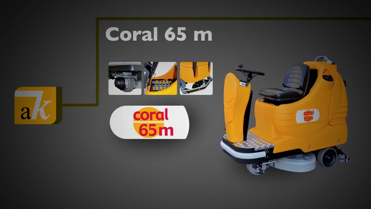 Industrial floor cleaning and sweeping machine - Coral 65m - YouTube