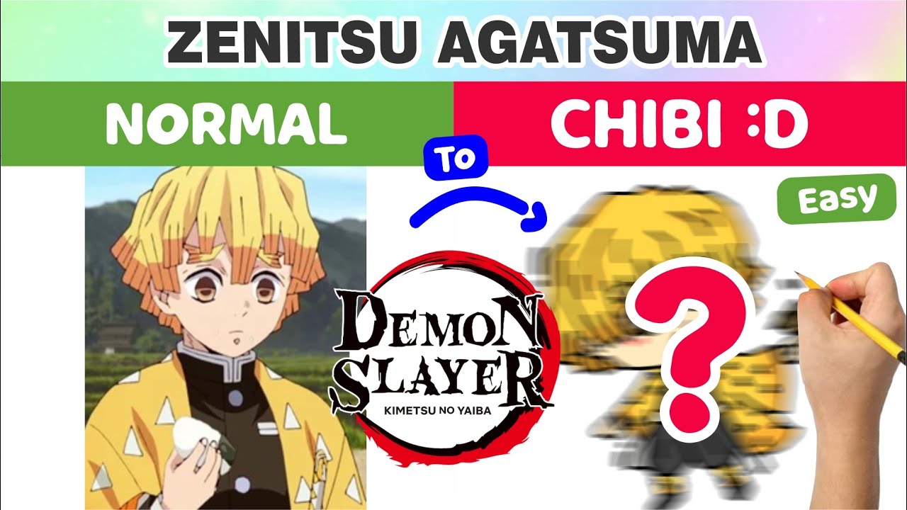 How to draw Zenitsu Step by step | Zenitsu Chibi Cute and Easy - YouTube