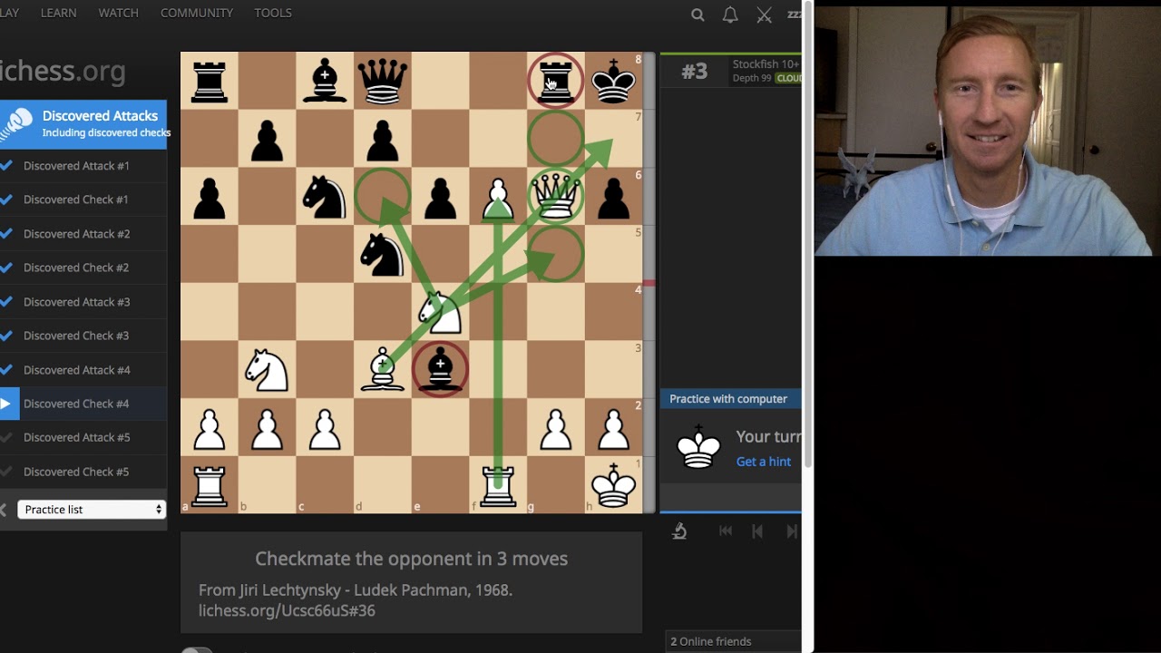 Chess Puzzles Tactics #6 Discovered Attack/Check Part II - YouTube