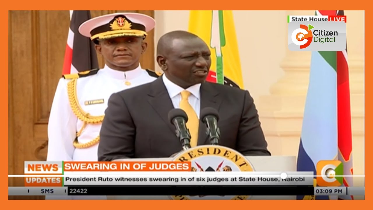 President William Ruto address during the swearing-in of the Court of ...