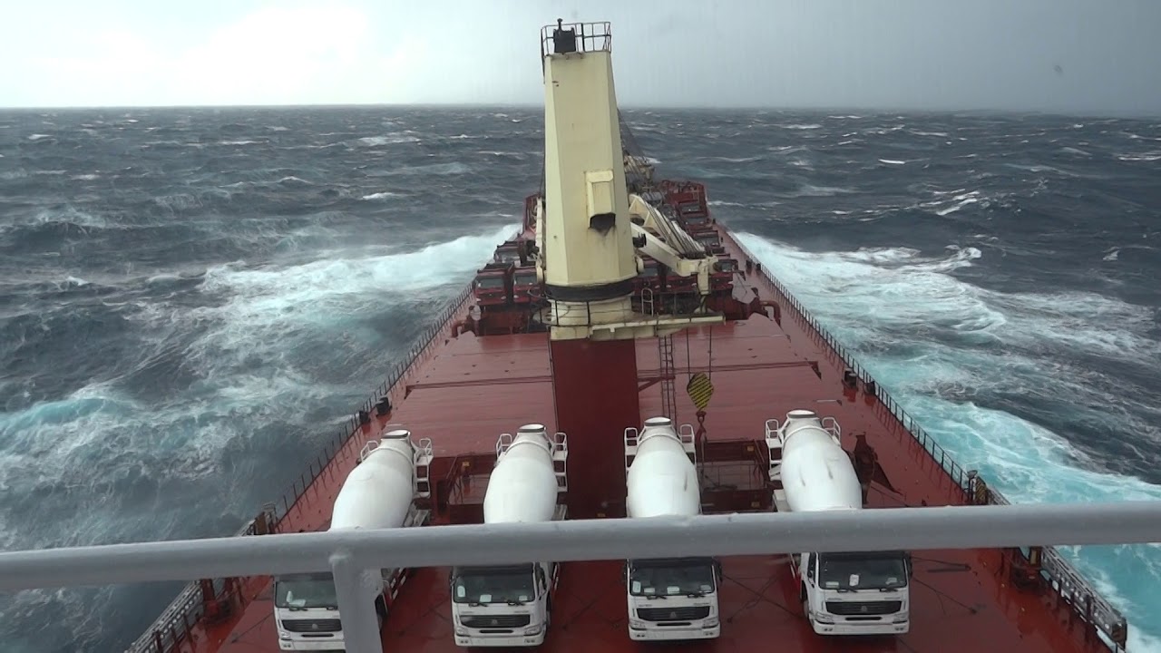 Slight Rolling and Pitching of General Cargo ship - YouTube