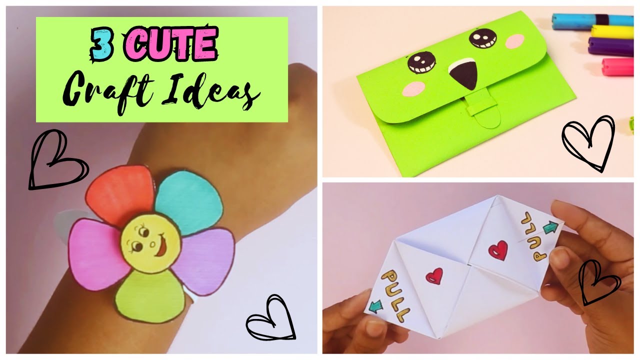3 Cute Paper Craft Ideas - YouTube