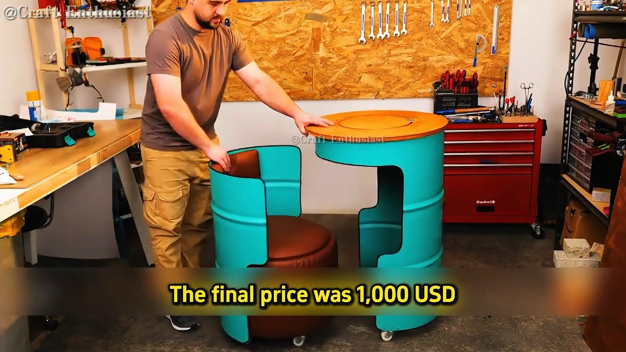 DIY Upcycled Oil Drum Furniture That Increases in Value 10x! 🔥🪑💰 - YouTube