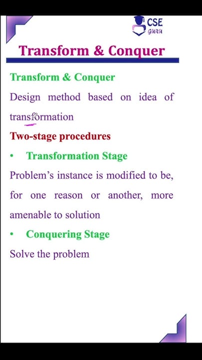 Transform And Conquer Technique Cseguru Csegurushorts Shortsyoutube Shorts Shortvideo