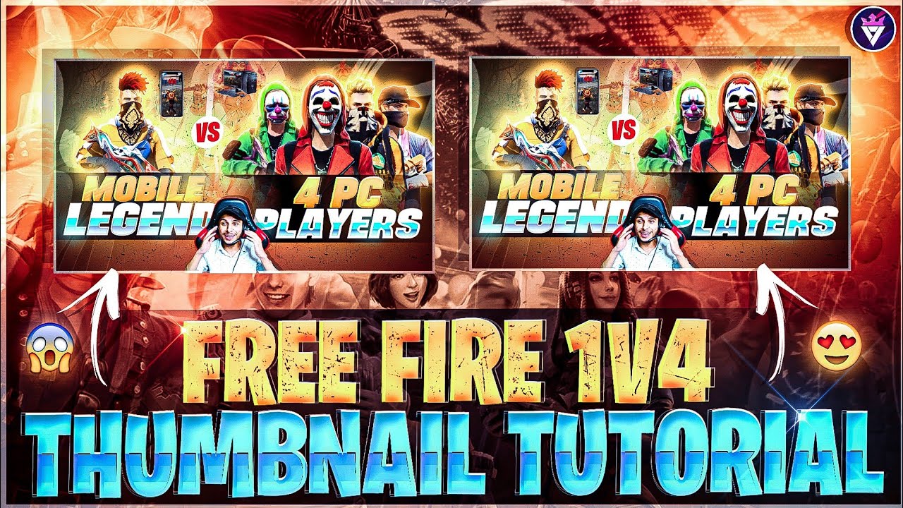 Make 1v4 Gaming Thumbnail In Photoshop cc on Android | Vijay Gfx - YouTube