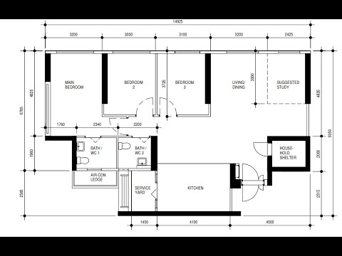 Punggol Point Cove (PPC1) 2024 BTO 5 Room 447A HDB - HomeByMe 2D/3D ...