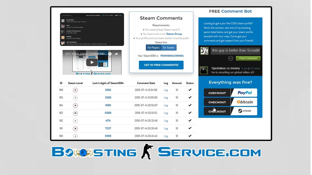 Steam Comments +REP Boost - Test it for FREE now! | BOOSTING-SERVICE ...