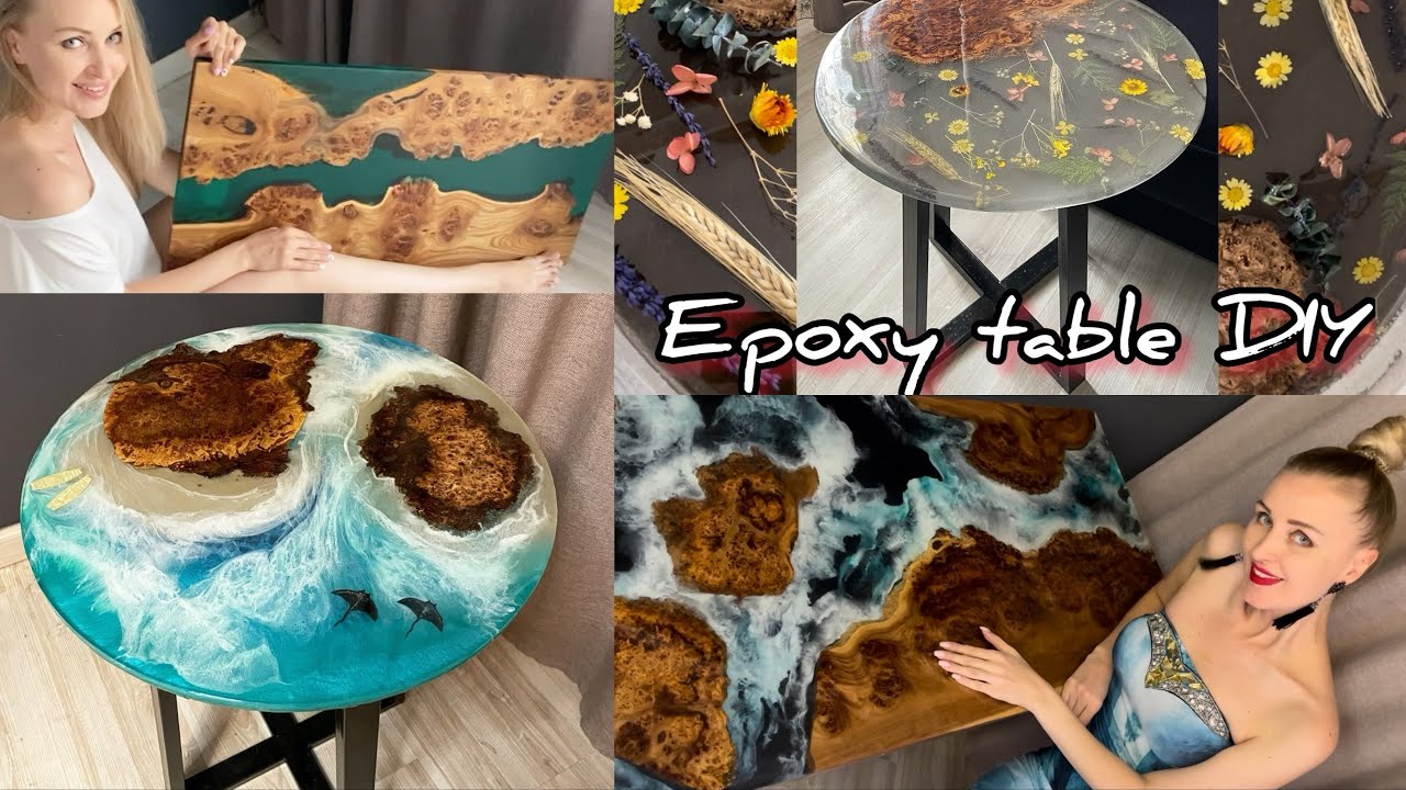 Epoxy resin table for beginners. Top 4 table ideas Resin Art. - YouTube