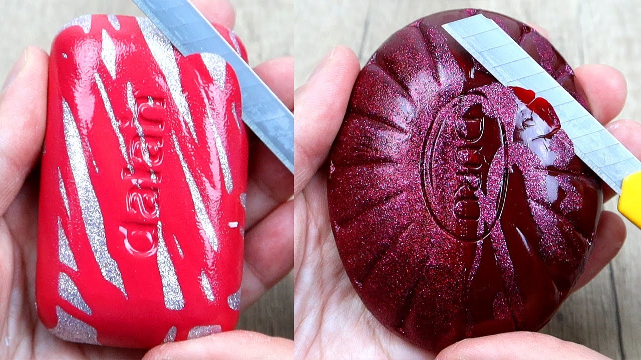Relaxing Soap Cutting ASMR. Satisfying Soap and lipstick cutting. Corte ...
