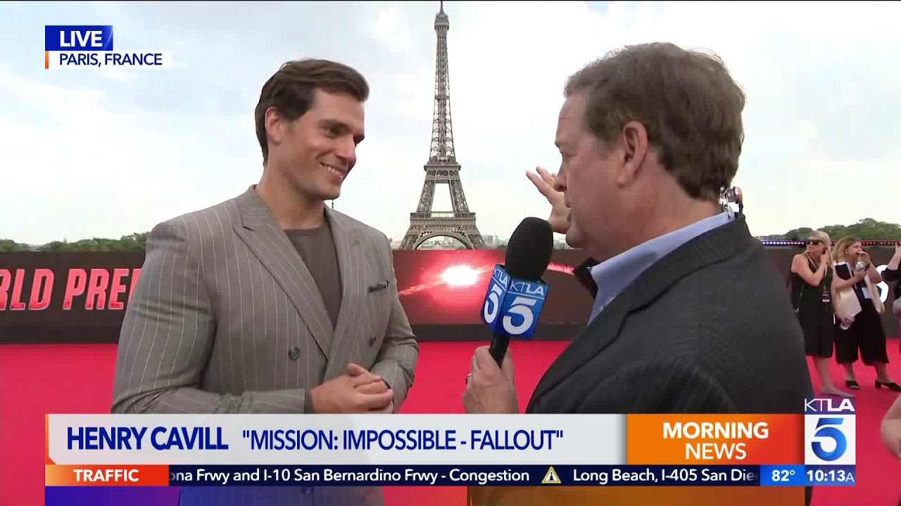 Henry Cavill Salutes the Women of KTLA in Stunning Live Interview - YouTube