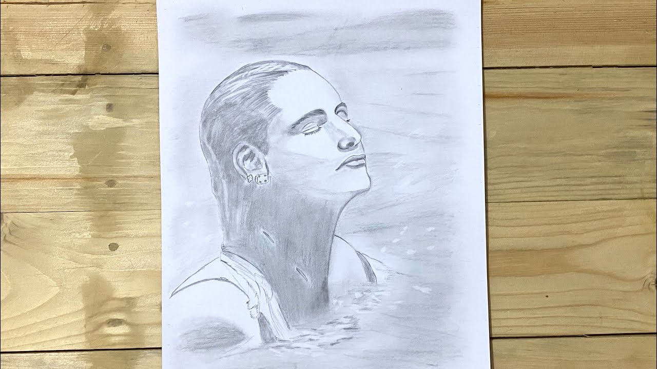 How To Draw A Girl Swimming In The Pool / Girl Taking Shower Sketch ...