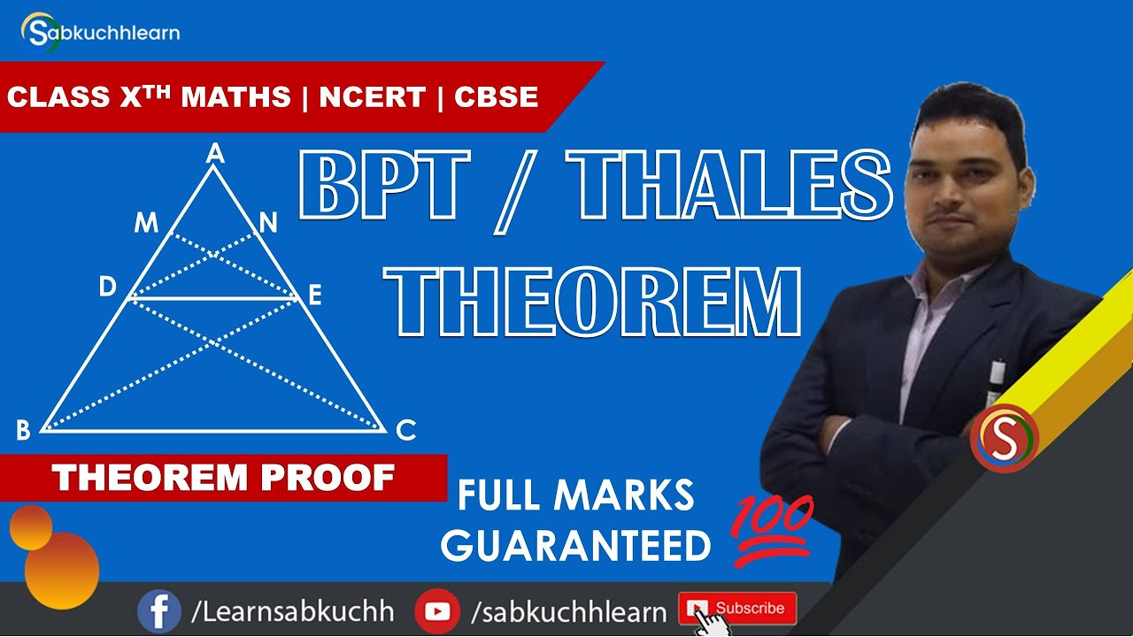 BPT Theorem Class 10 & Converse of BPT Theorem | Basic Proportionality ...
